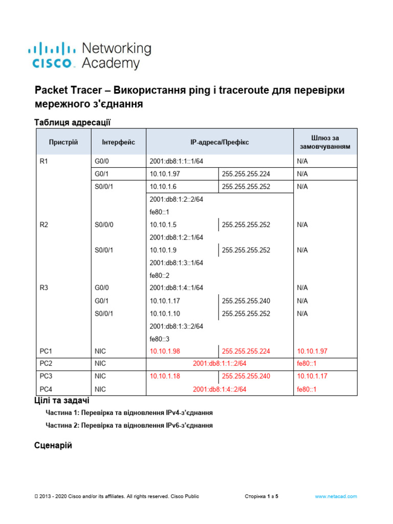 13.2.7 Packet Tracer - Use Ping and Traceroute To Test Network ...