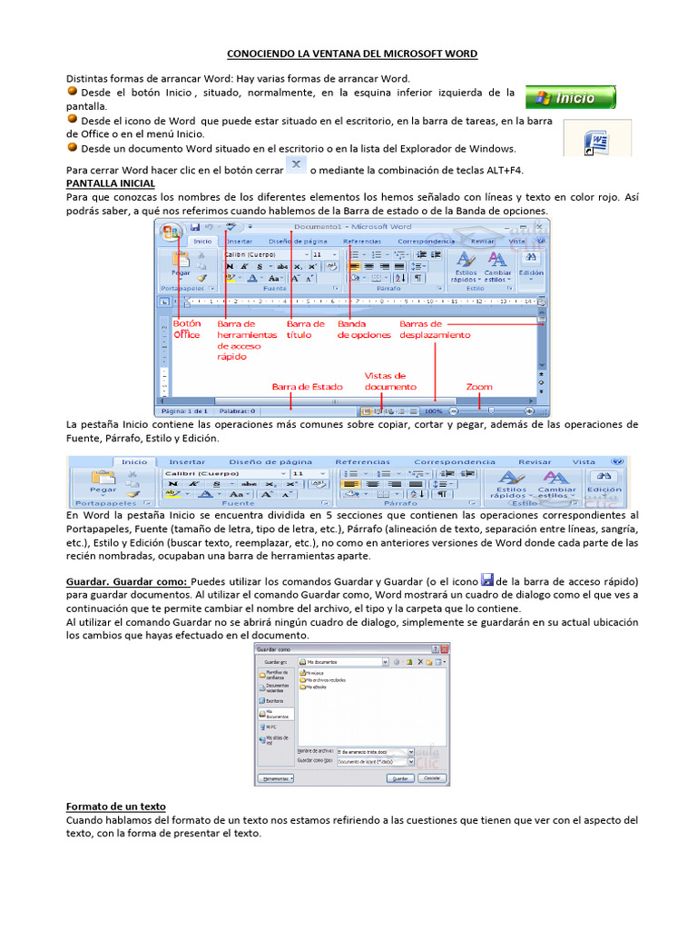 Conociendo La Ventana Del Microsoft Word | PDF | Arquitectura de ...