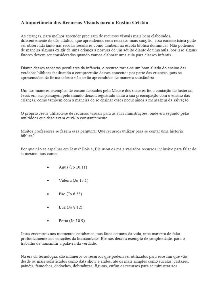 A Importância Dos Recursos Visuais | PDF