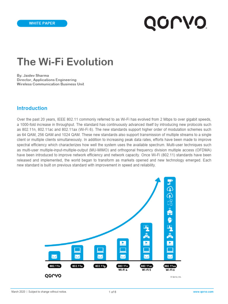 (1a) The-Wi-Fi-Evolution-White-Paper | PDF | Ieee 802.11 | Wi Fi