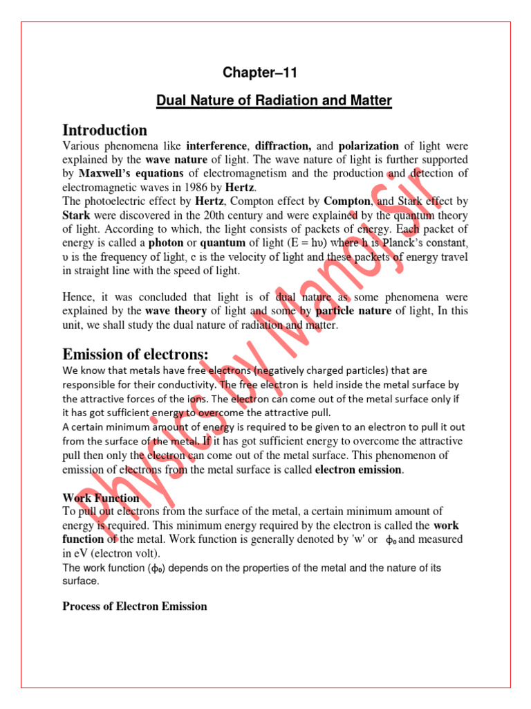 Dual Nature of Radiation and Matter - 231211 - 171724 | PDF ...