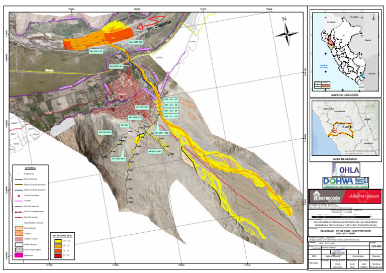Lli - 12345600 - Hyd - Plano Velocidad TR100 Años Con Proyecto - Alto Peru | PDF