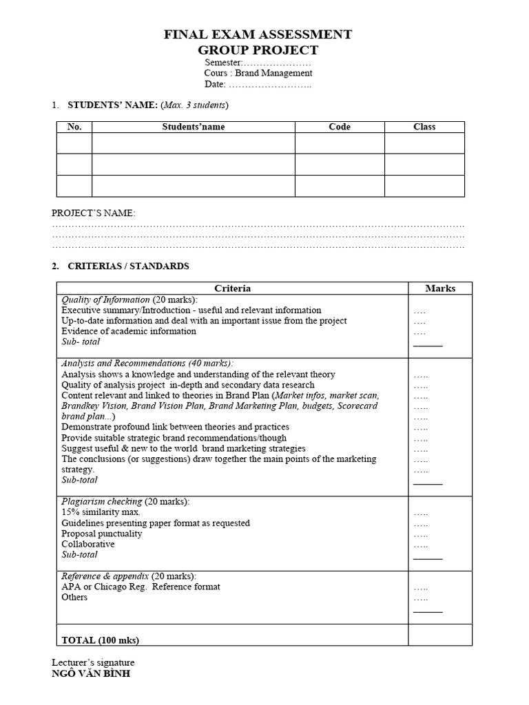 Barem - Final Exam - Brand Management - Group Project Proposal - 2022 | PDF | Brand | Information