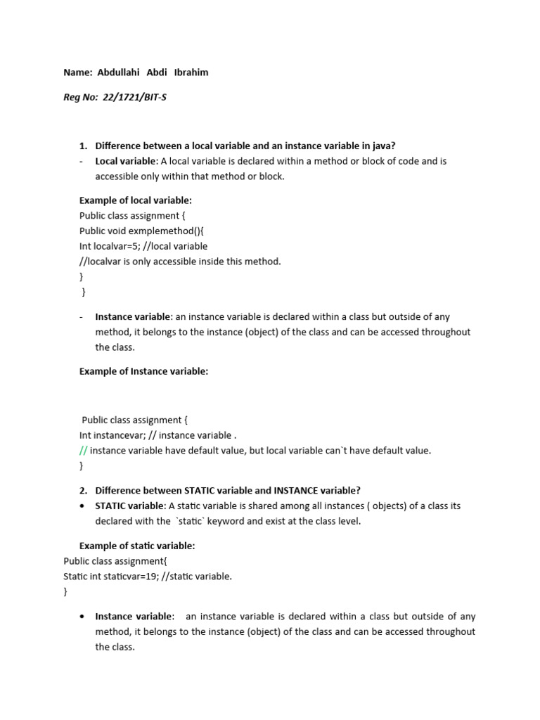 Assignment Of Aoop Pdf Scope Computer Science Class Computer Programming