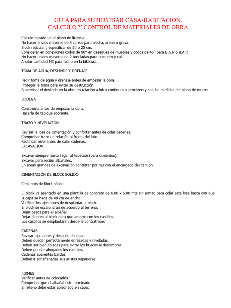 Guia para Supervisar Vivienda | PDF | Pintar | Herrero