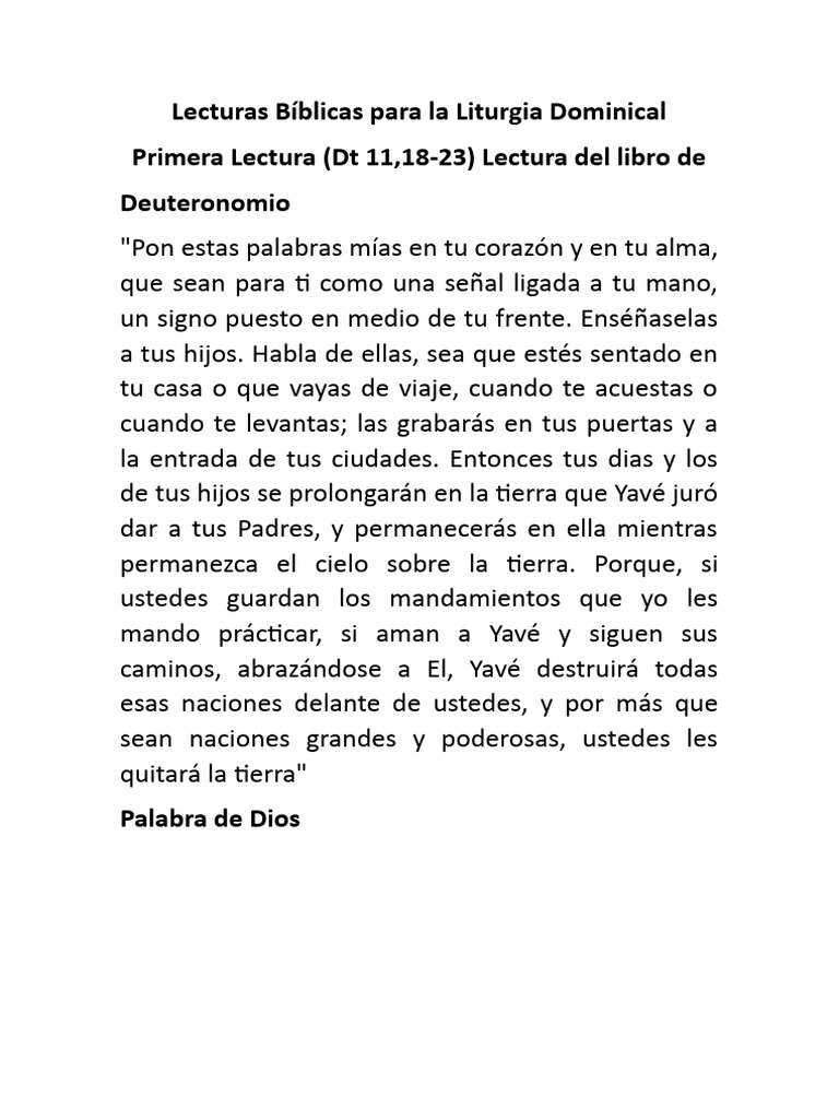 Lecturas Bíblicas para La Liturgia Dominical | PDF | Cristo (título) | Creencia religiosa y doctrina