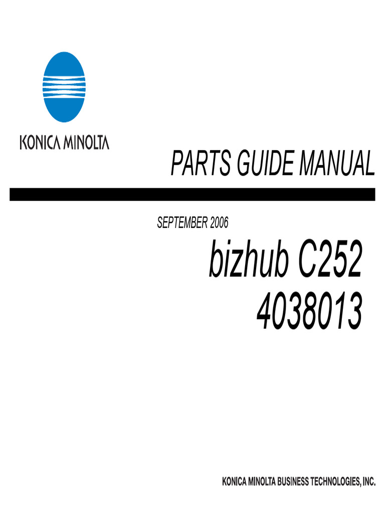 Bizhub C252 Parts | PDF