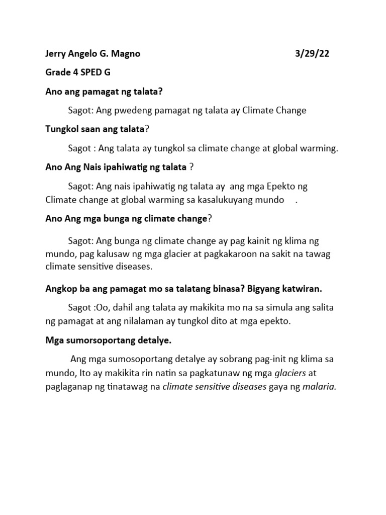 Filipino Ano Ang Pamagat NG Talata | PDF