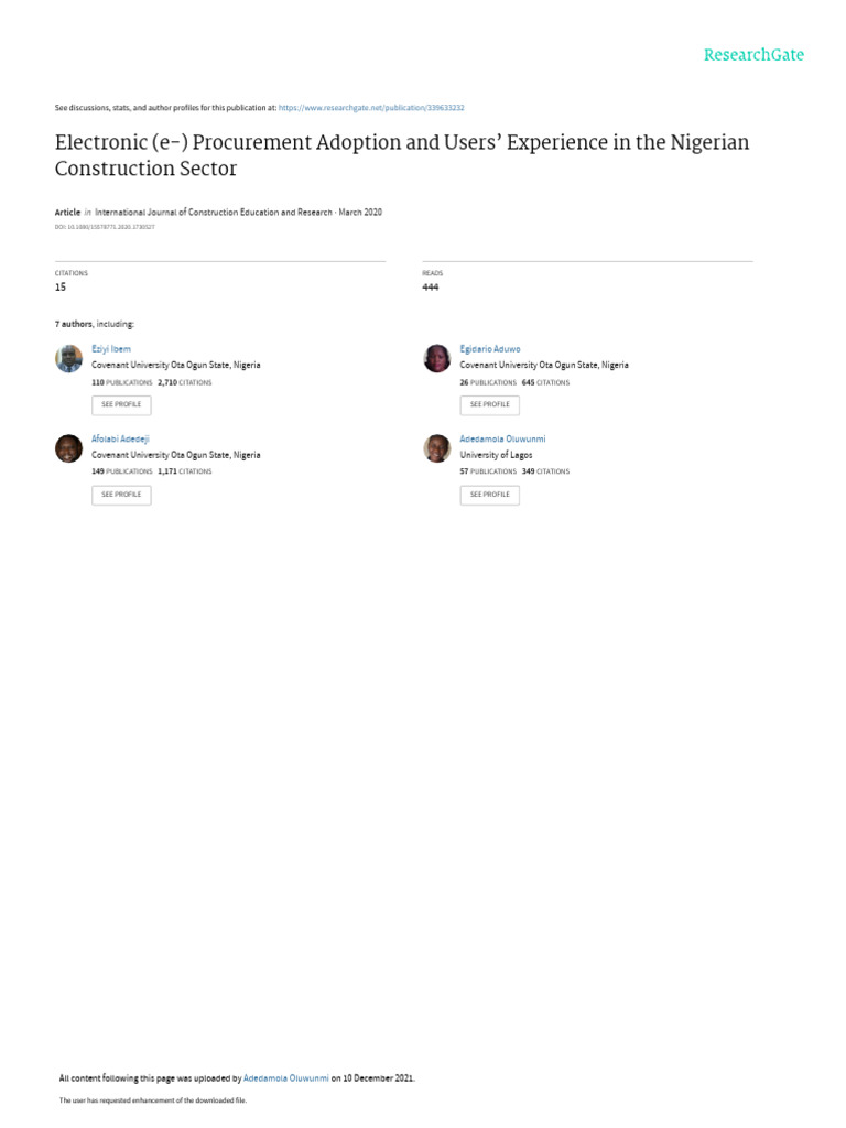 Electronic Procurement | PDF | Innovation | Information Technology