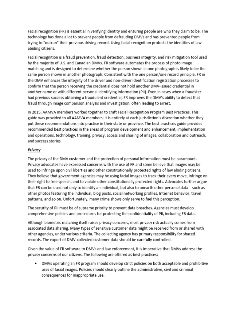Facial Identification (Recognition) | PDF
