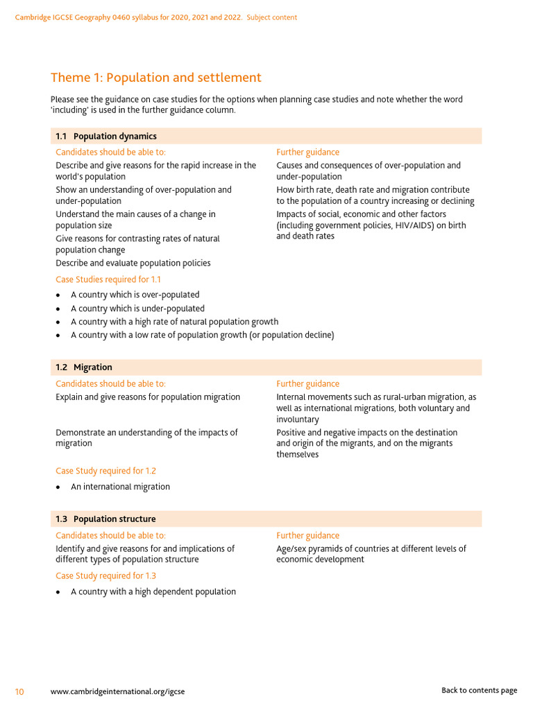 IGCSE Geography 0460 Syllabus 2025 | PDF | River | Volcano