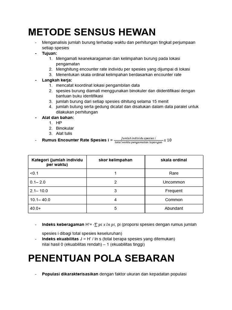 Sensus Burung: Metode dan Analisis | PDF