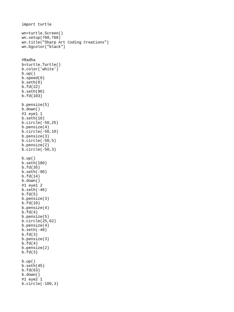 Krishna Python Turtle Source Code | PDF | Krishna | Hinduism