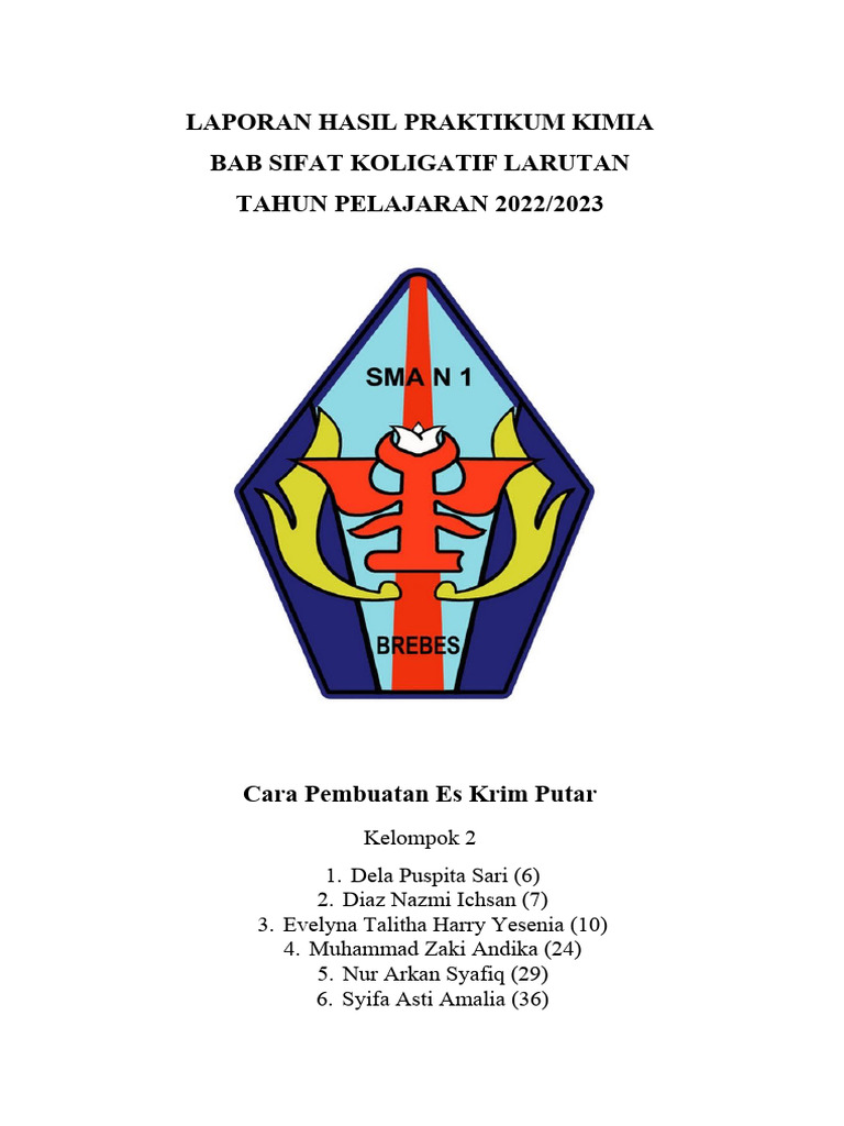 Laporan Individu Hasil Praktikum Kimia Es Krim Putar | PDF Laporan Individu Hasil Praktikum Kimia Es Krim Putar | PDF