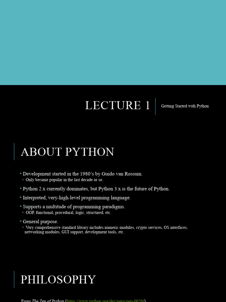 Introduction To Python | PDF