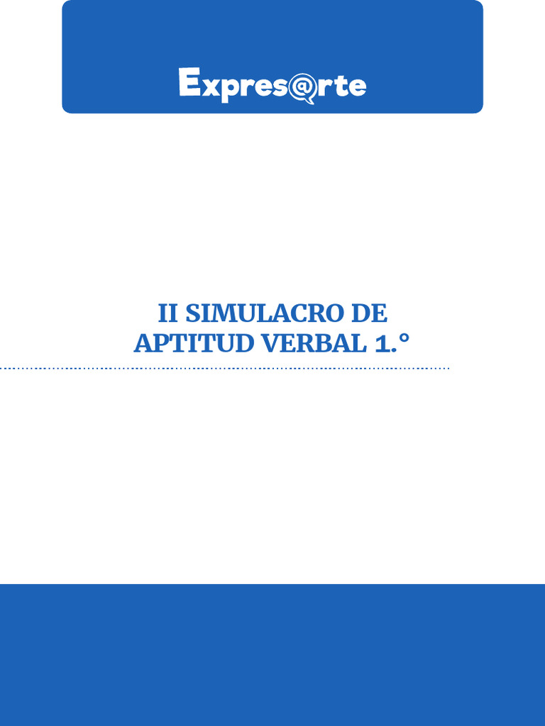 Simulacro II Ap. Verbal 1.° | PDF