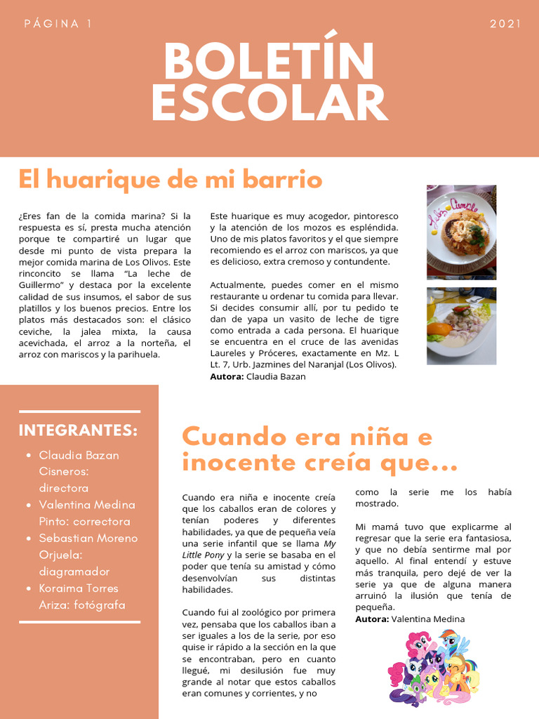 Boletín Escolar | PDF