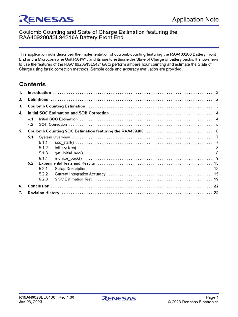 Coulomb Counting And State Of Charge Estimation Pdf