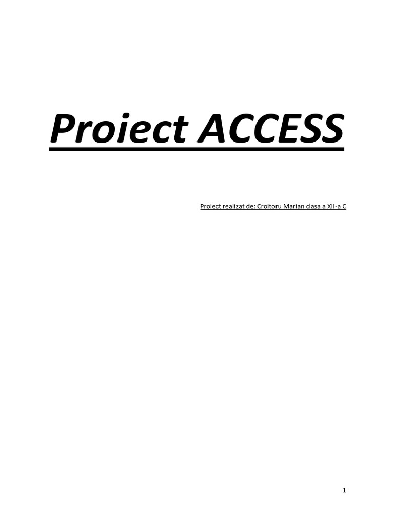 Proiect Access | PDF
