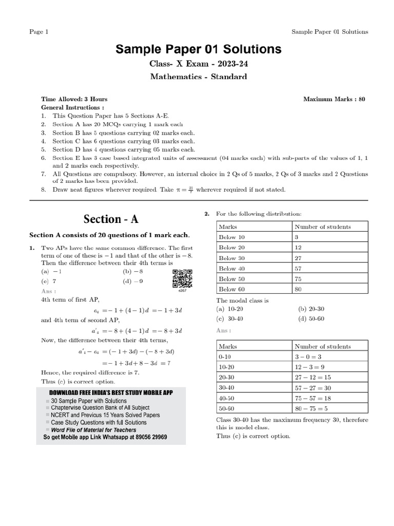 Maths Class 10 Practice | PDF