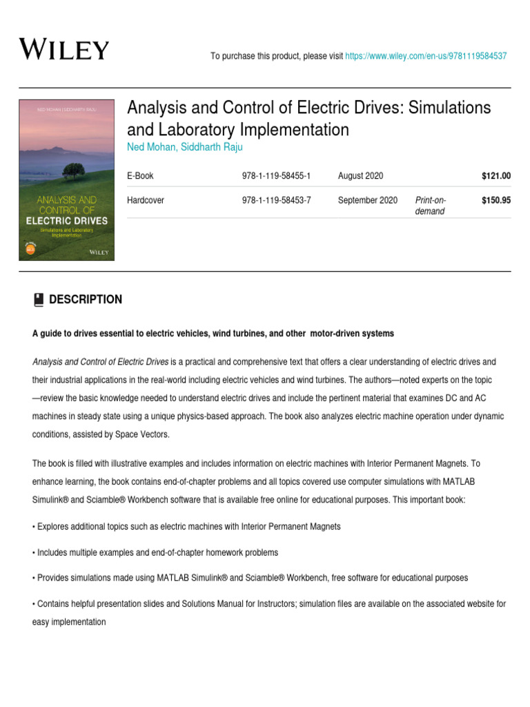 Wiley - Analysis and C 978-1-119-58453-7 | PDF | Simulation | Electric ...