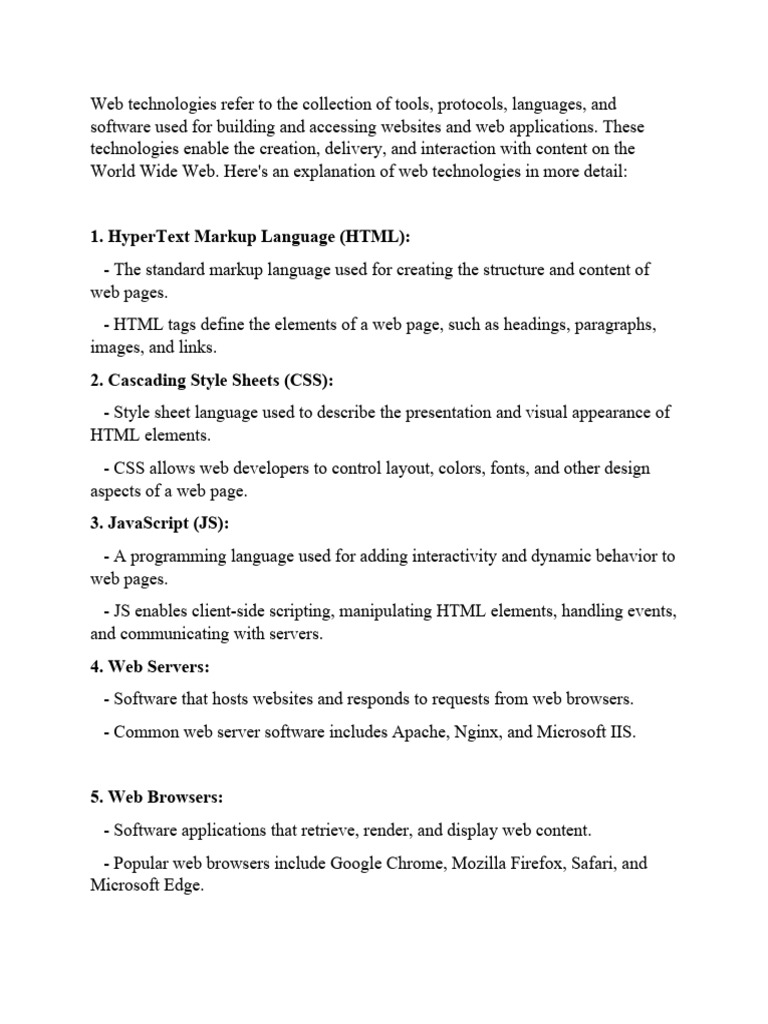 Lecture 20 Web Technologies | PDF | World Wide Web | Internet & Web