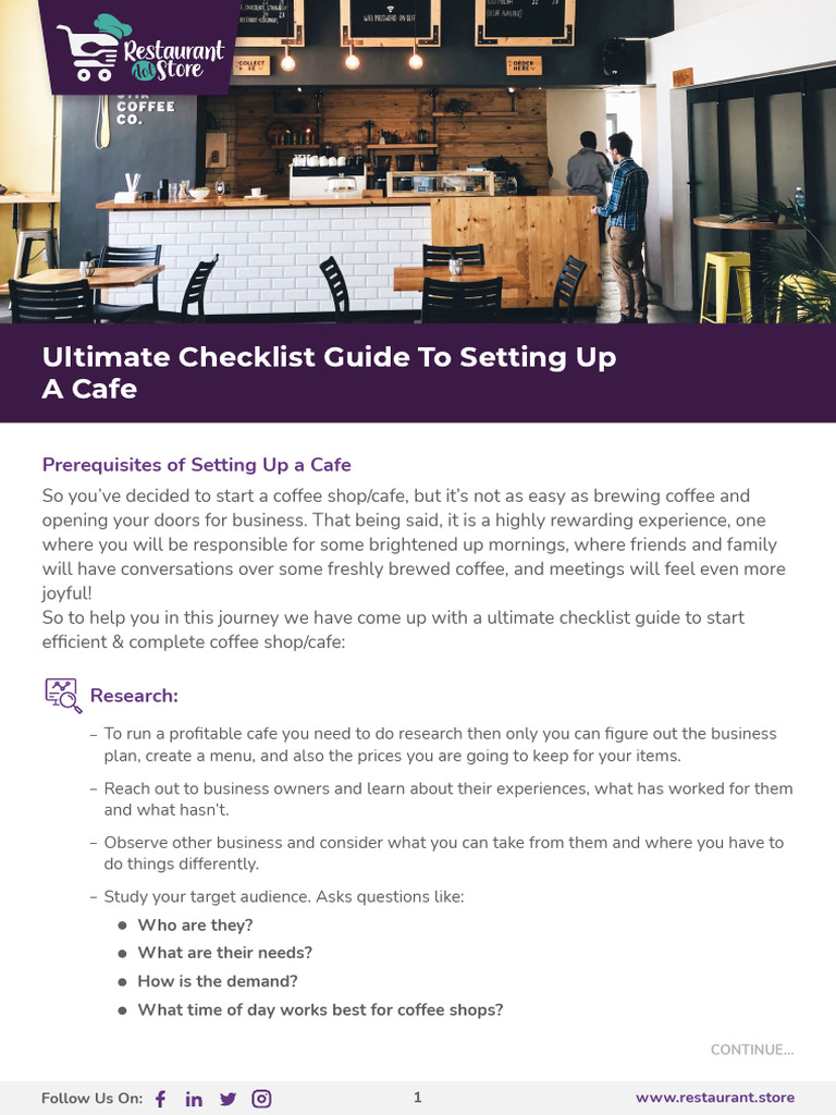 Cafe Checklist 2 | Download Free PDF | Target Audience | Coffeehouse