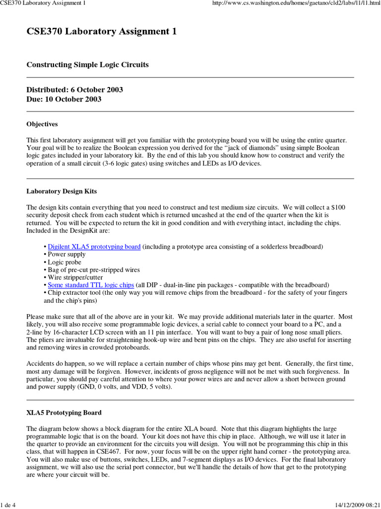 CSE370 Laboratory Assignment 1 | PDF | Science & Mathematics | Computers