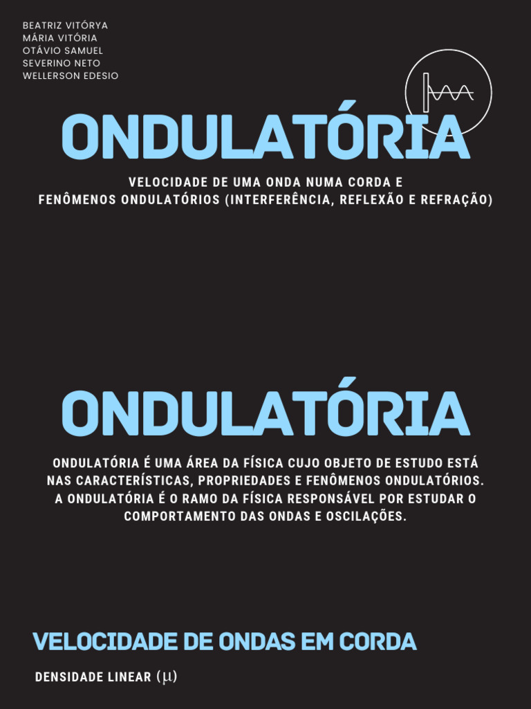Ondulatória - FISICA | PDF | Ondas | Reflexão (Física)