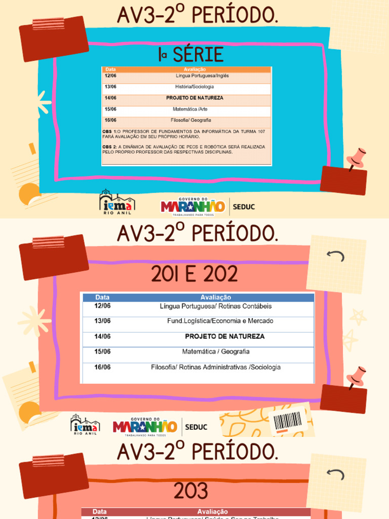 Calendário Av3 | PDF