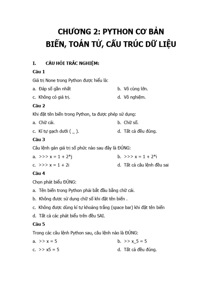 Bai Tap Chuong 2 | PDF