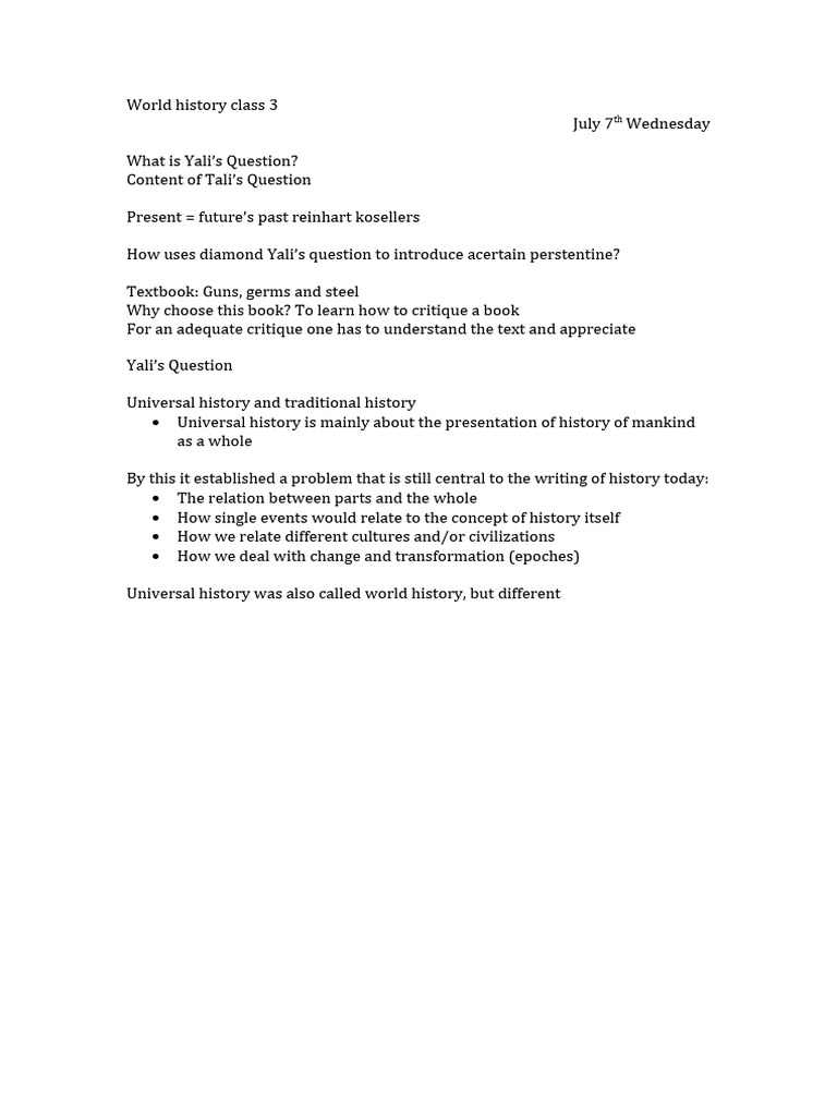 World History Class 3 | PDF