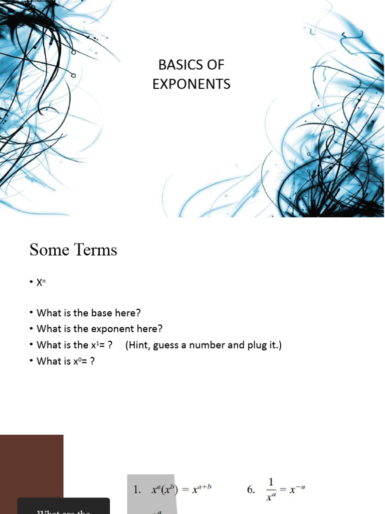 Lecture # 1 - Exponents, Straight Lines, Simultaneous Equation ...