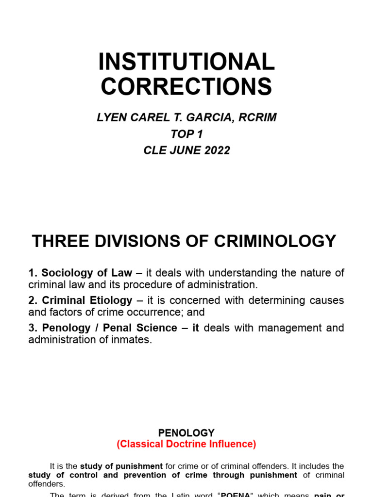 Criminology & Correctional Systems | PDF | Prison | Punishments