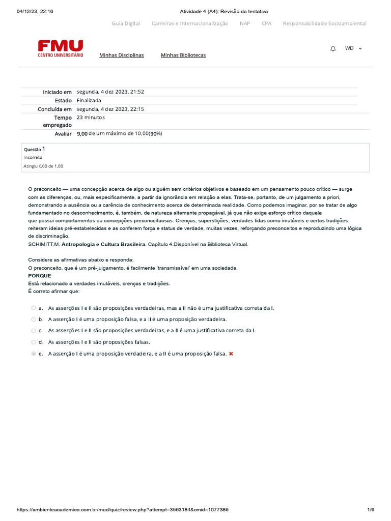 Atividade 4 (A4) - Revisão Da Tentativa | PDF | Direitos Humanos | Transgênero