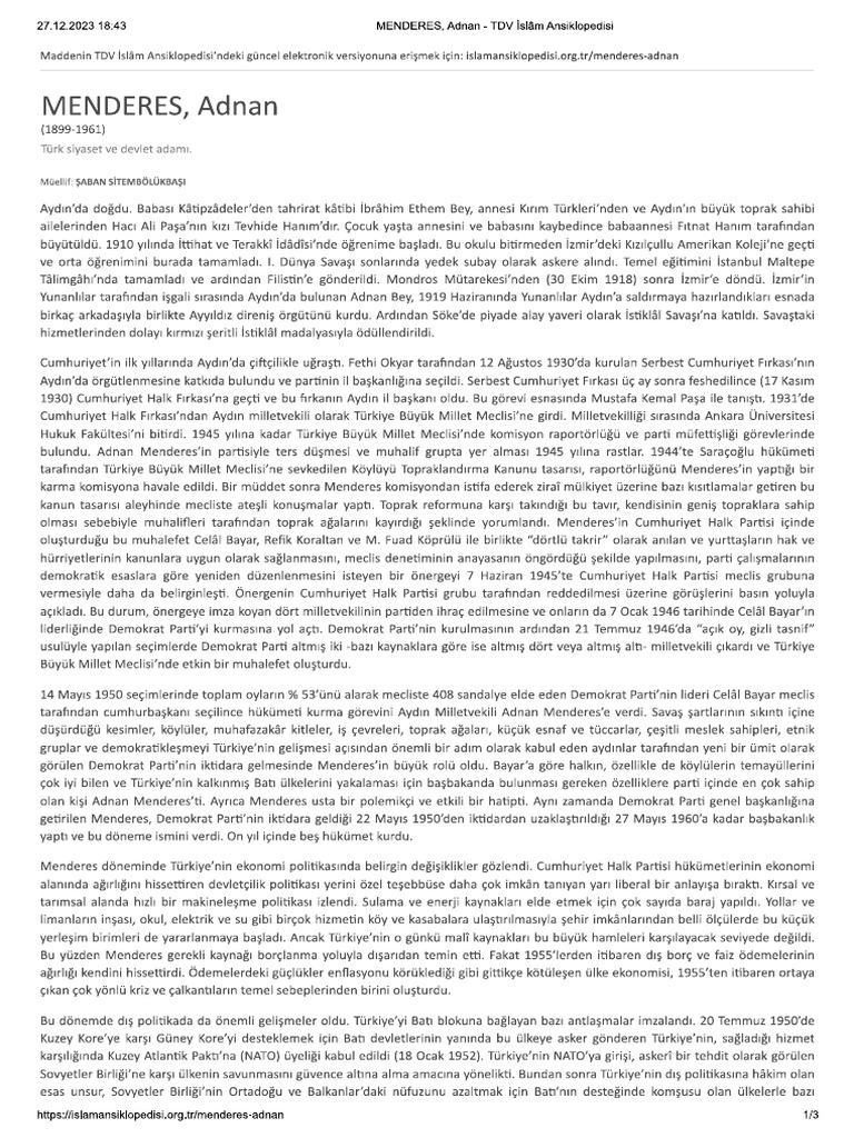 Adnan Menderes | PDF