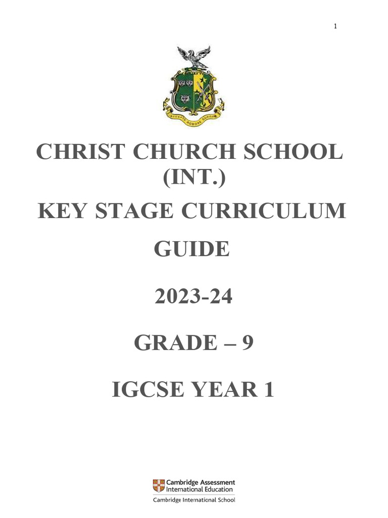 Grade 9 Key Stage Curriculum Guide 2023-24 | PDF