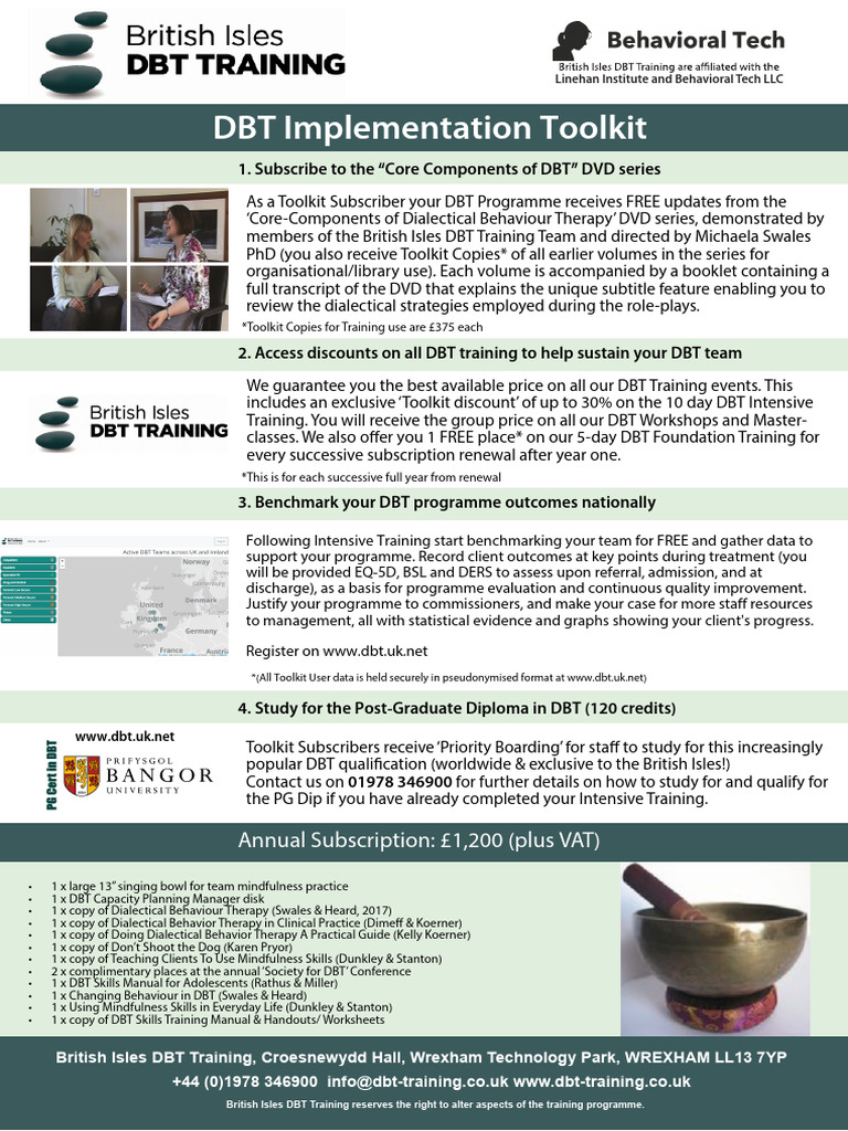 DBT Implementation Toolkit Flyer | PDF | Dialectical Behavior Therapy DBT Implementation Toolkit Flyer | PDF | Dialectical Behavior Therapy