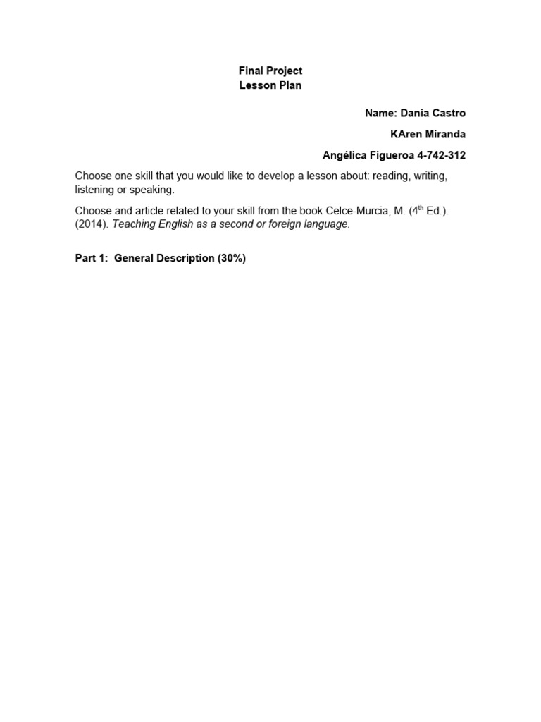 KAREN MIRANDA - Methodology Final Project-1 | PDF | Lesson Plan | Behavior Modification