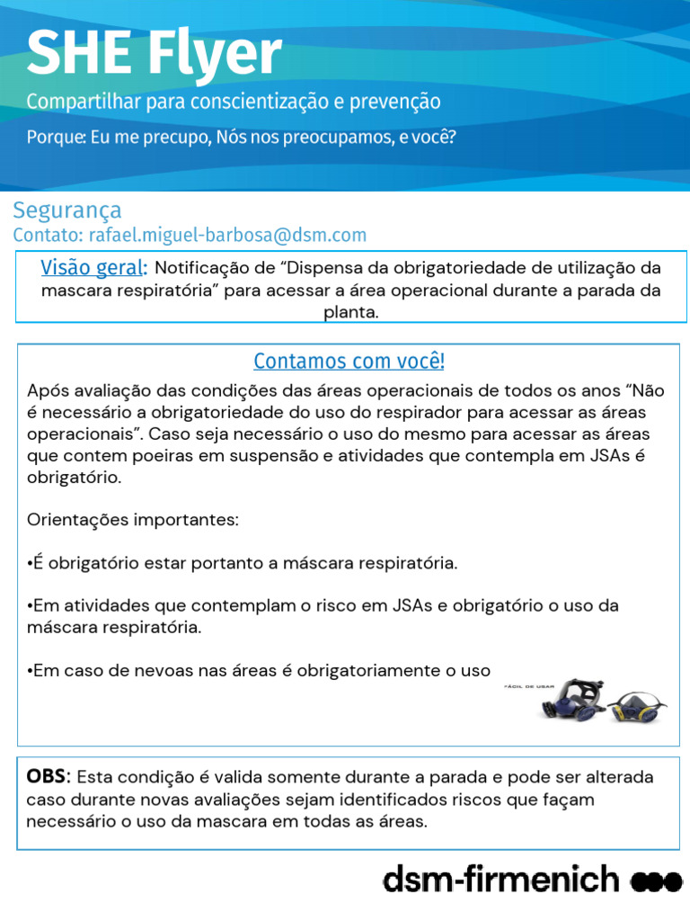 SHE Flyer - Uso Doa Máscara Respiratória | PDF