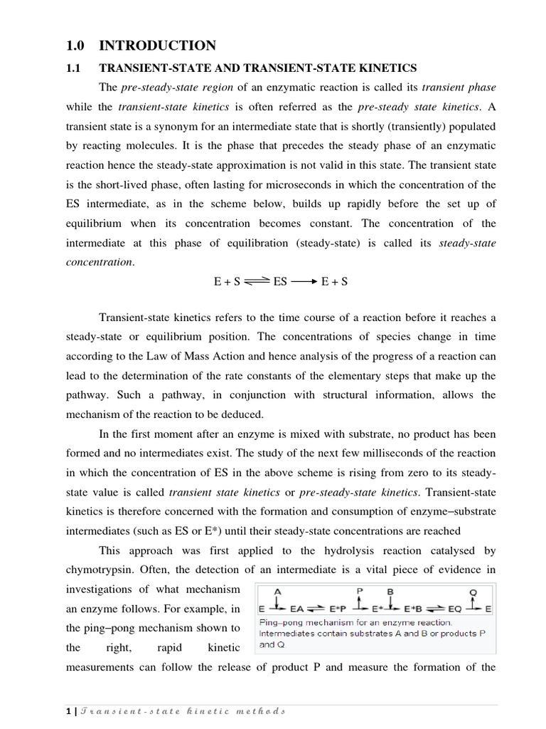 Transient State Kinetic Methods | PDF