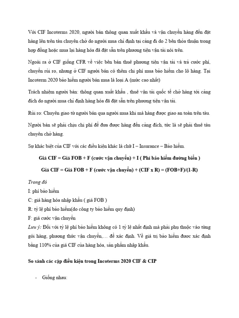 Bản Chất Pháp Lý CIF | PDF