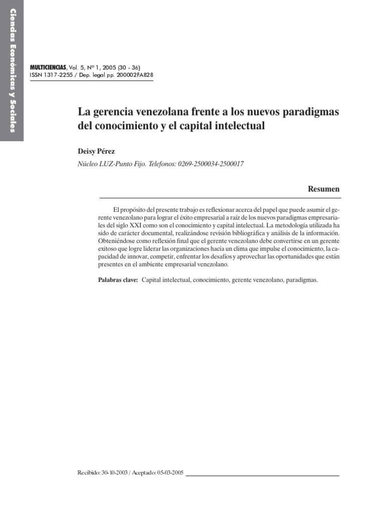 2005 La Gerencia Freente A Los Nuevos Paradigmas | PDF | Conocimiento ... 2005 La Gerencia Freente A Los Nuevos Paradigmas | PDF | Conocimiento ...