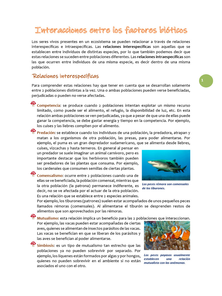 Apunte Interacciones en El Ecosistema | PDF | Entorno natural ...
