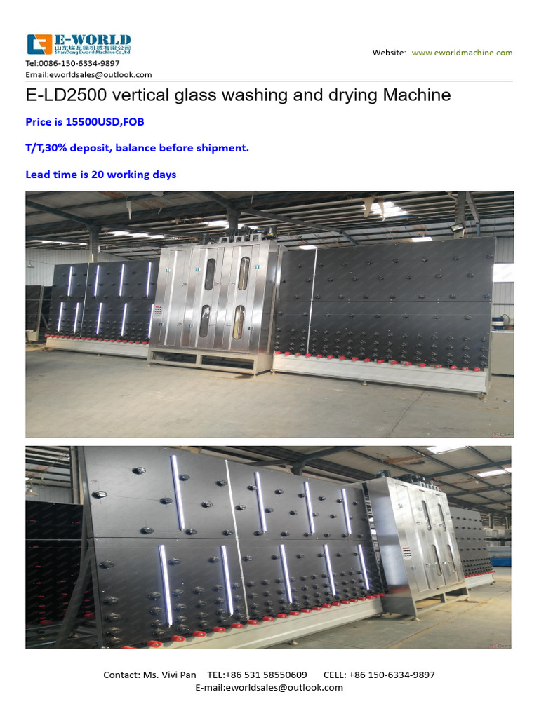 E-LD2500 Vertical Glass Washer Price | PDF | Steel | Stainless Steel
