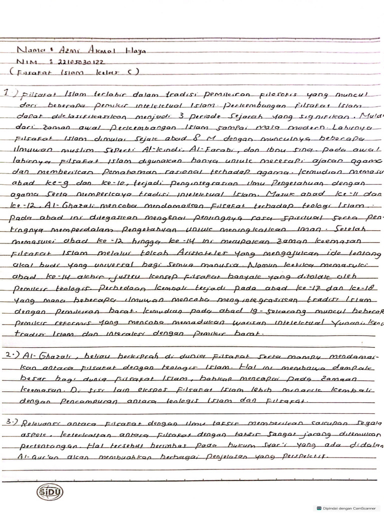 Azmi Akmal Haya - 22105030122 - UAS Filsatat Islam | PDF