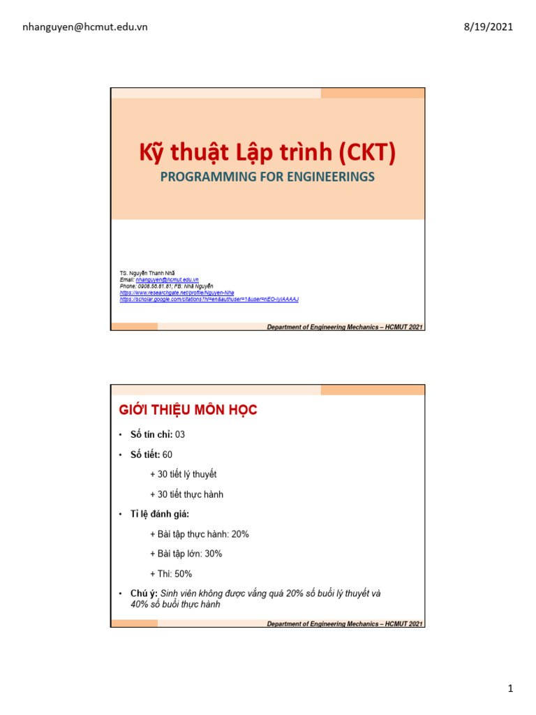 PE 2021 - Chapter 0 - Gioi Thieu Mon Hoc | PDF