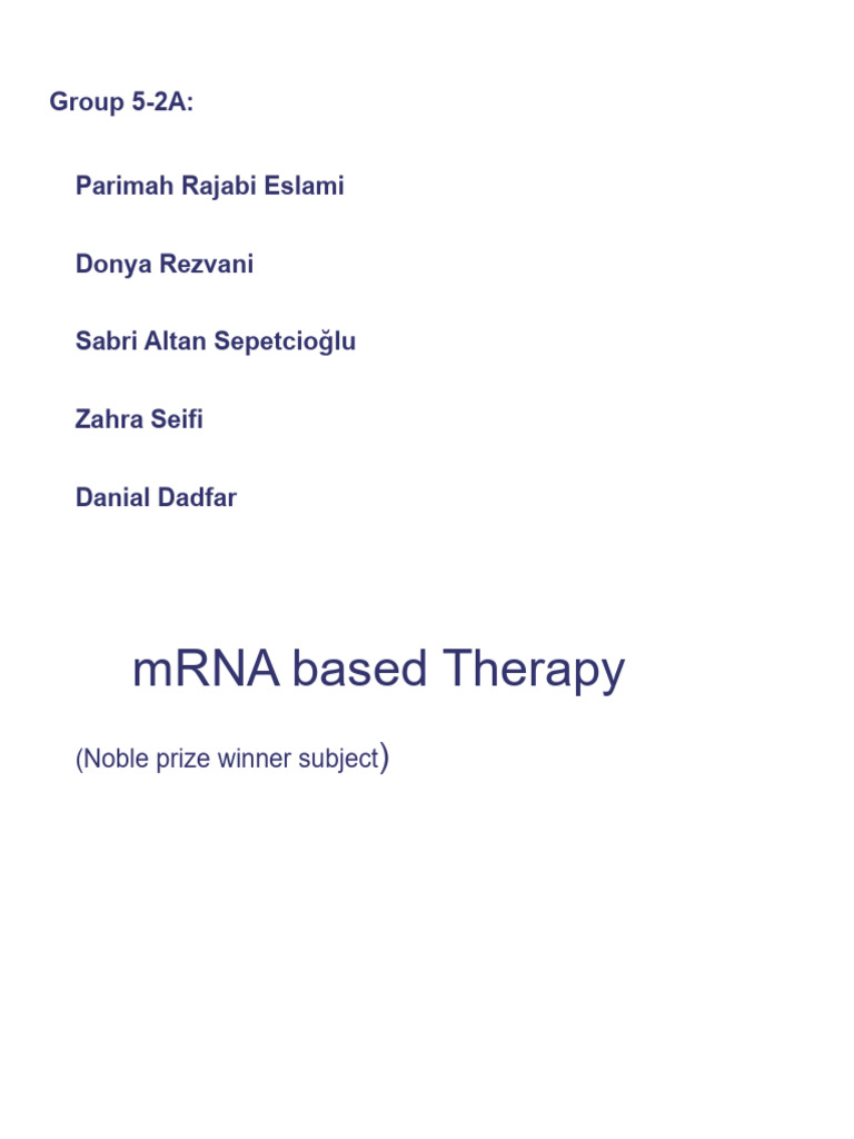 mRNA Therapy | PDF | Messenger Rna | Proteins