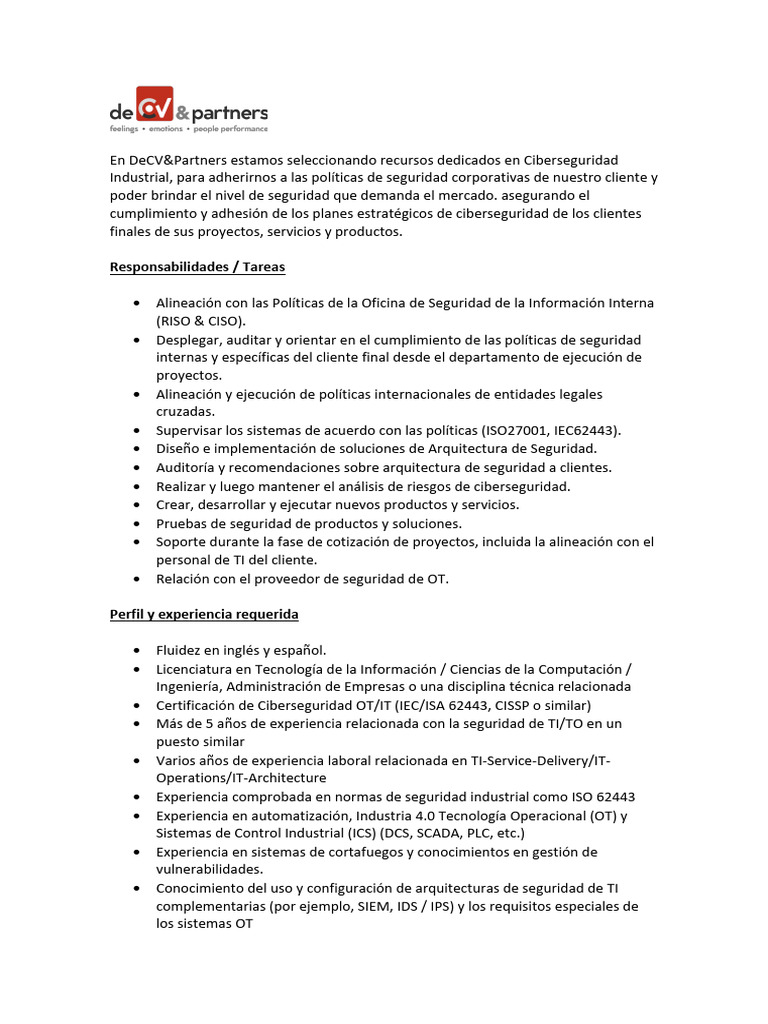 Perfil Cibersec 1 | PDF | La seguridad informática | Seguridad