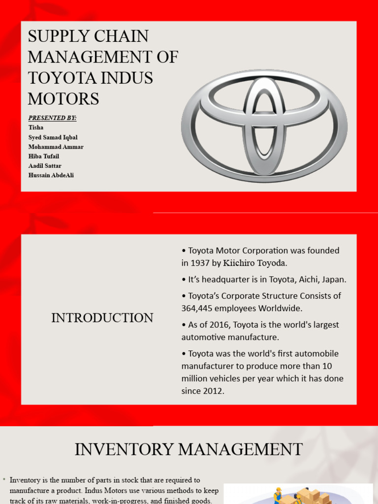Toyota Indus Motors Supply Chain Overview | PDF | Lean Manufacturing ...